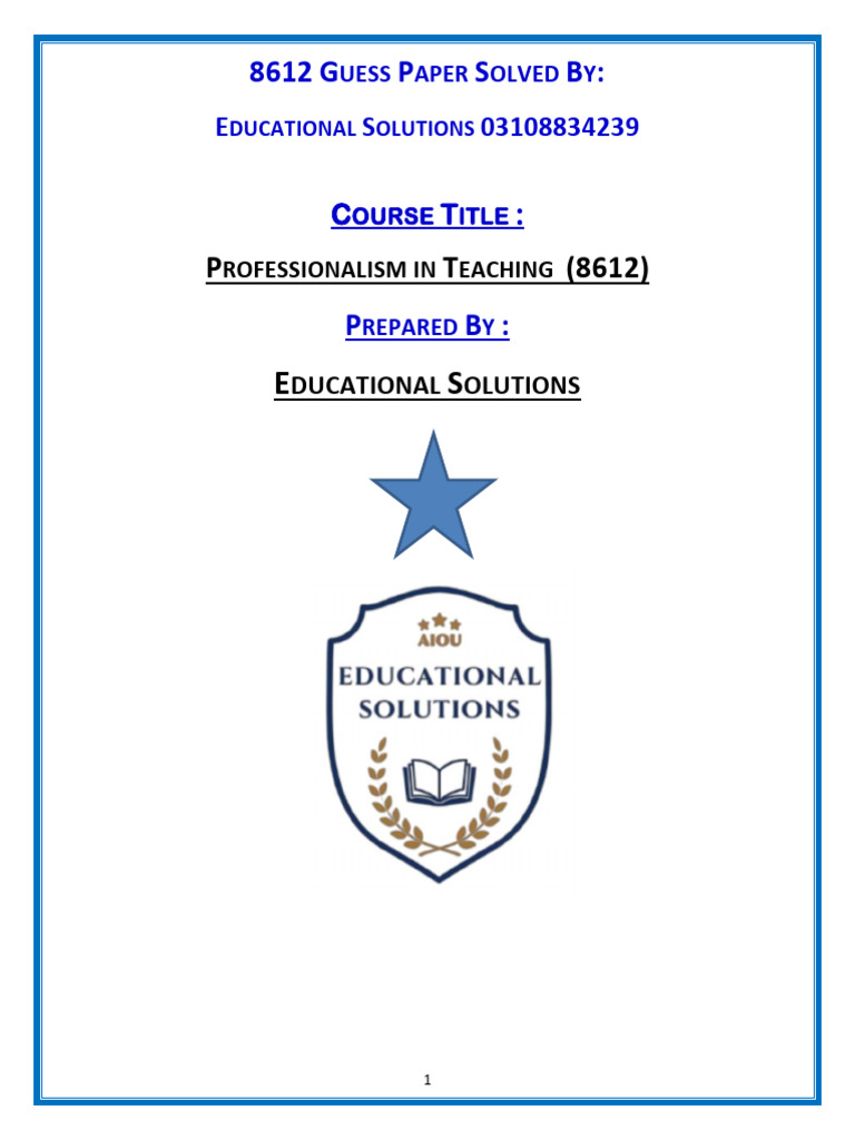 Guess 8612 - Professionalism in Teaching | PDF | Teachers | Profession