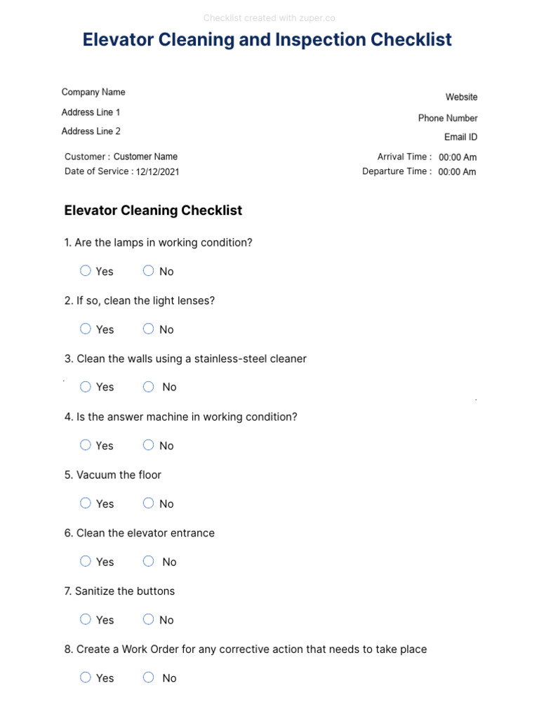 Elevator Inspection Checklist | PDF
