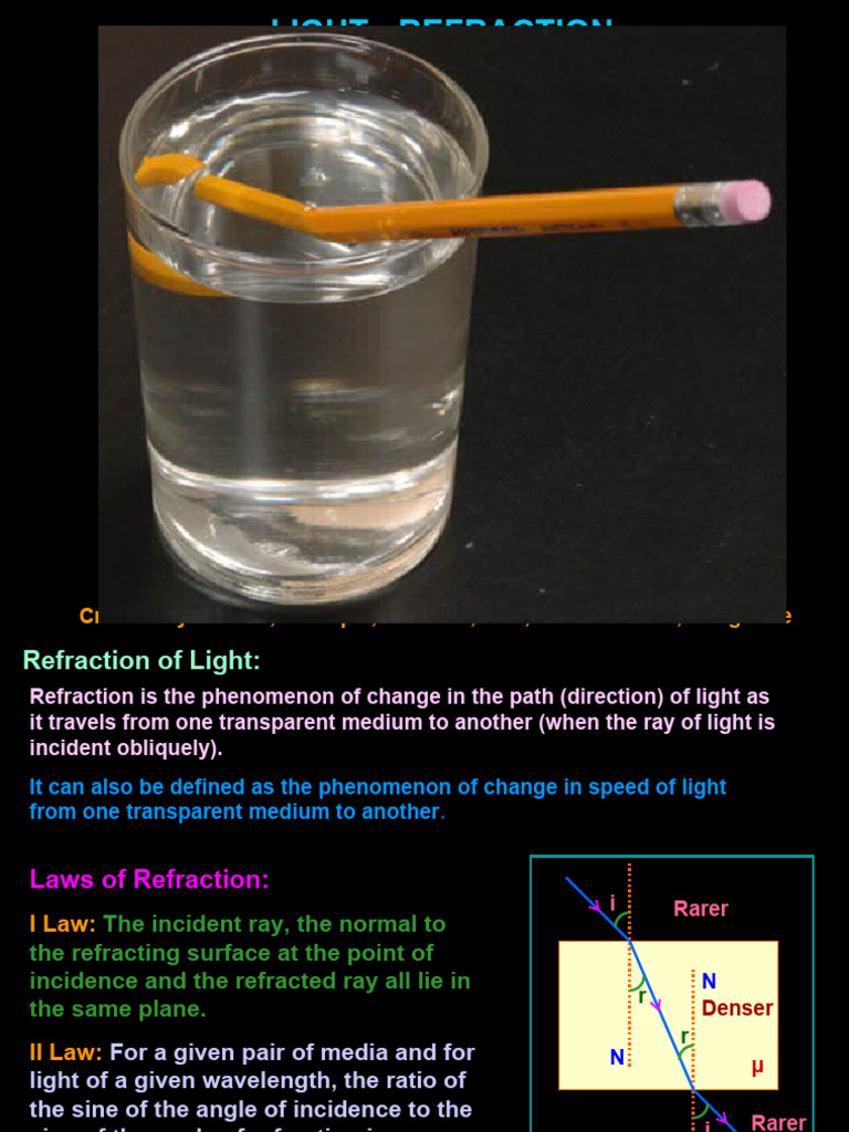 Light Refraction | PDF | Refraction | Optics