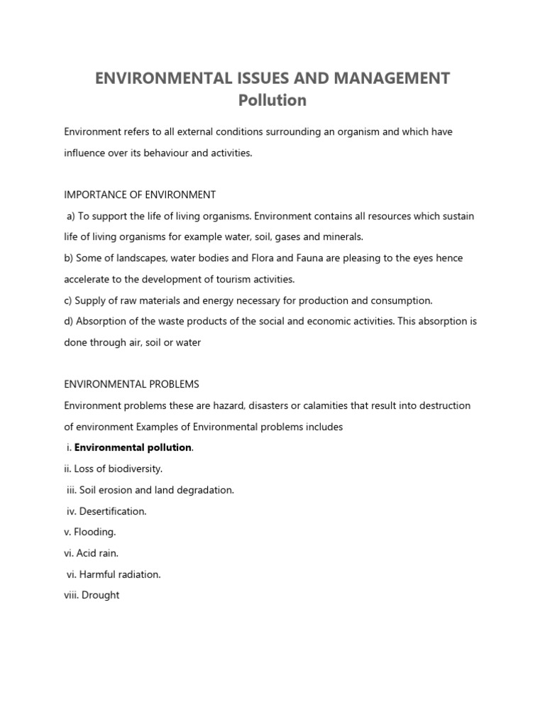 Pollution Notes | PDF | Soil | Atmosphere Of Earth