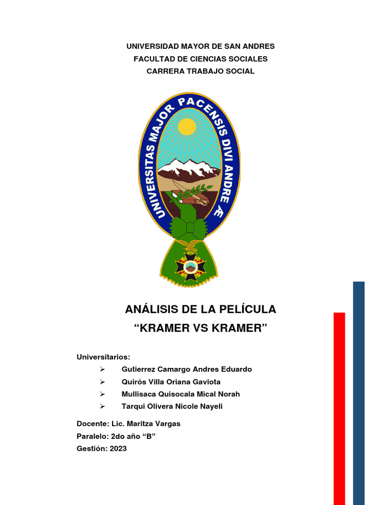 Analisis de Kramer Vs Kramer | PDF | Familia | Complejo de Edipo