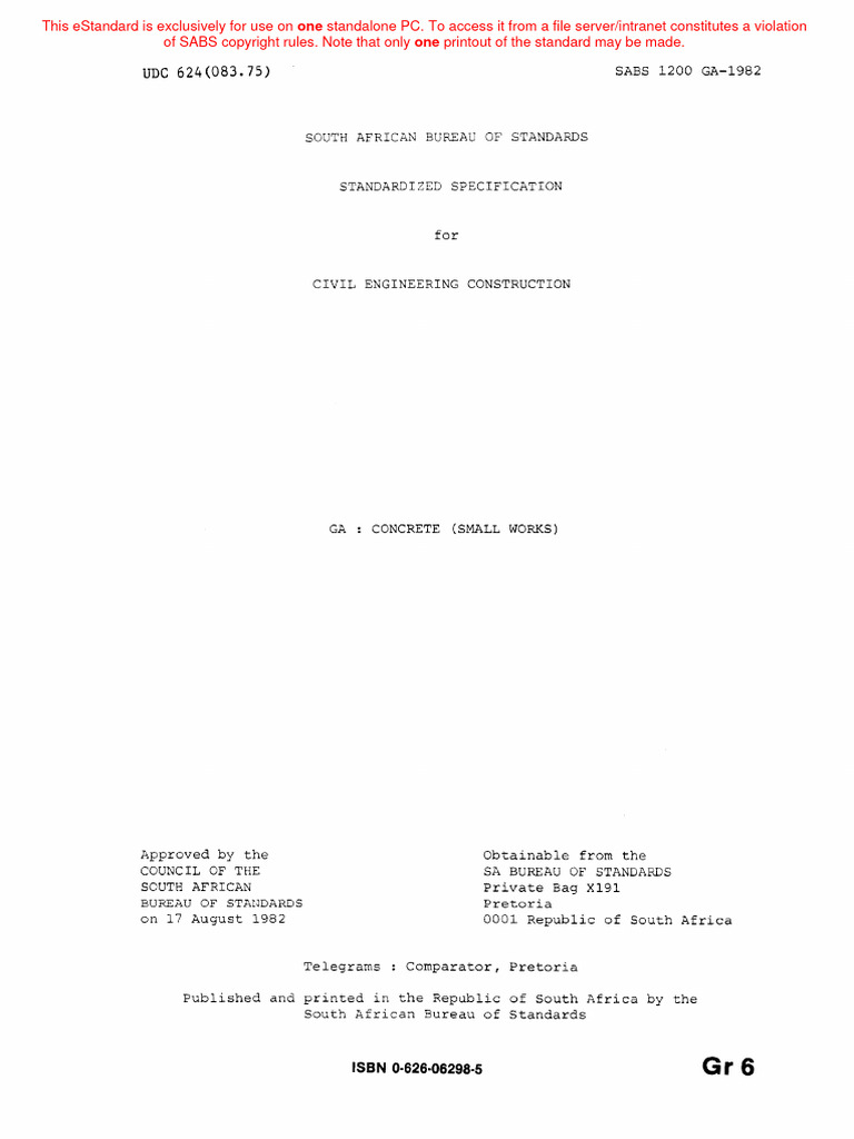 Sans 1200 Ga | PDF | Secondary Sector Of The Economy | Civil Engineering