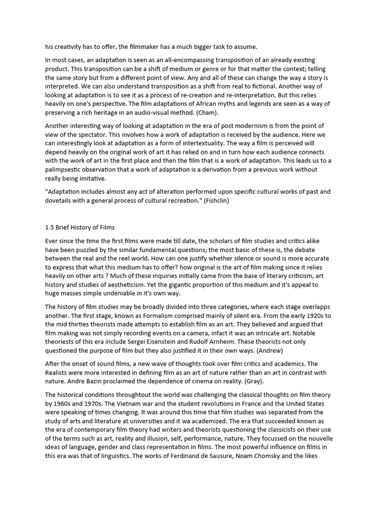Adaptation Theory | PDF | Film Theory | Intertextuality