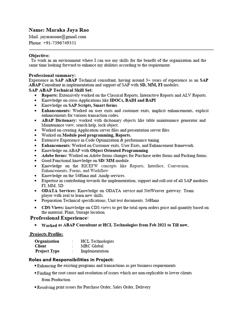 Jayarao ABAP | Download Free PDF | Computing | Systems Engineering