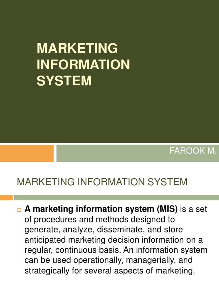 Marketing Information System | PDF | Marketing Research | Marketing