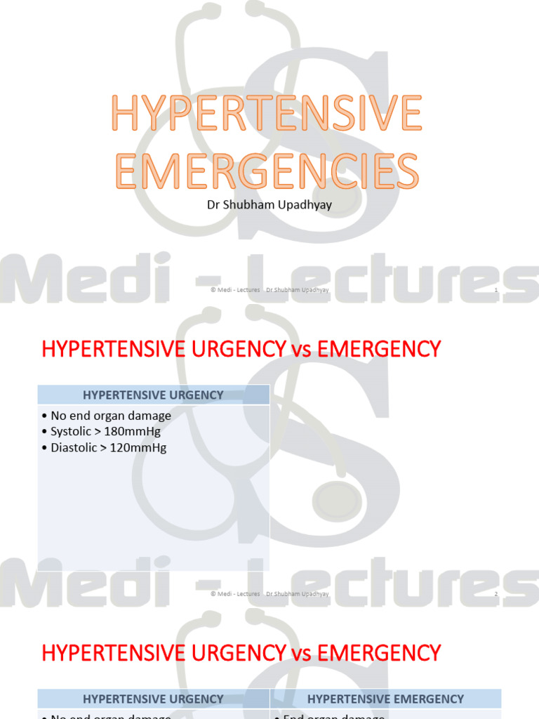Hypertensive Emergencies | PDF | Hypertension | Cardiovascular Diseases