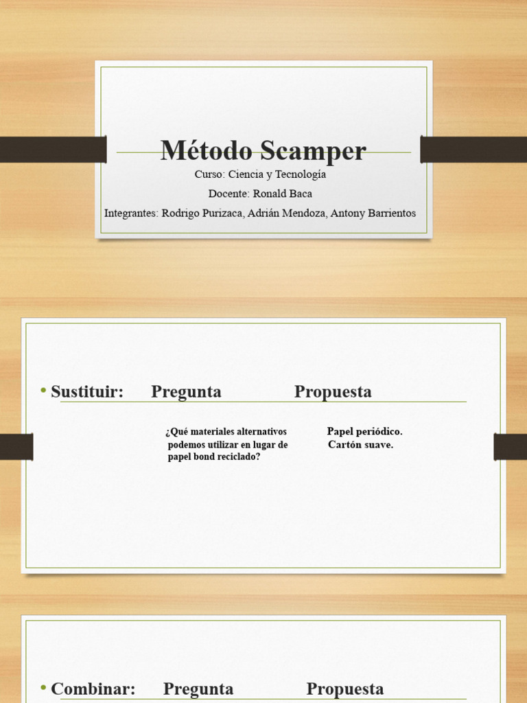 Método Scamper | PDF | Reciclaje | Papel