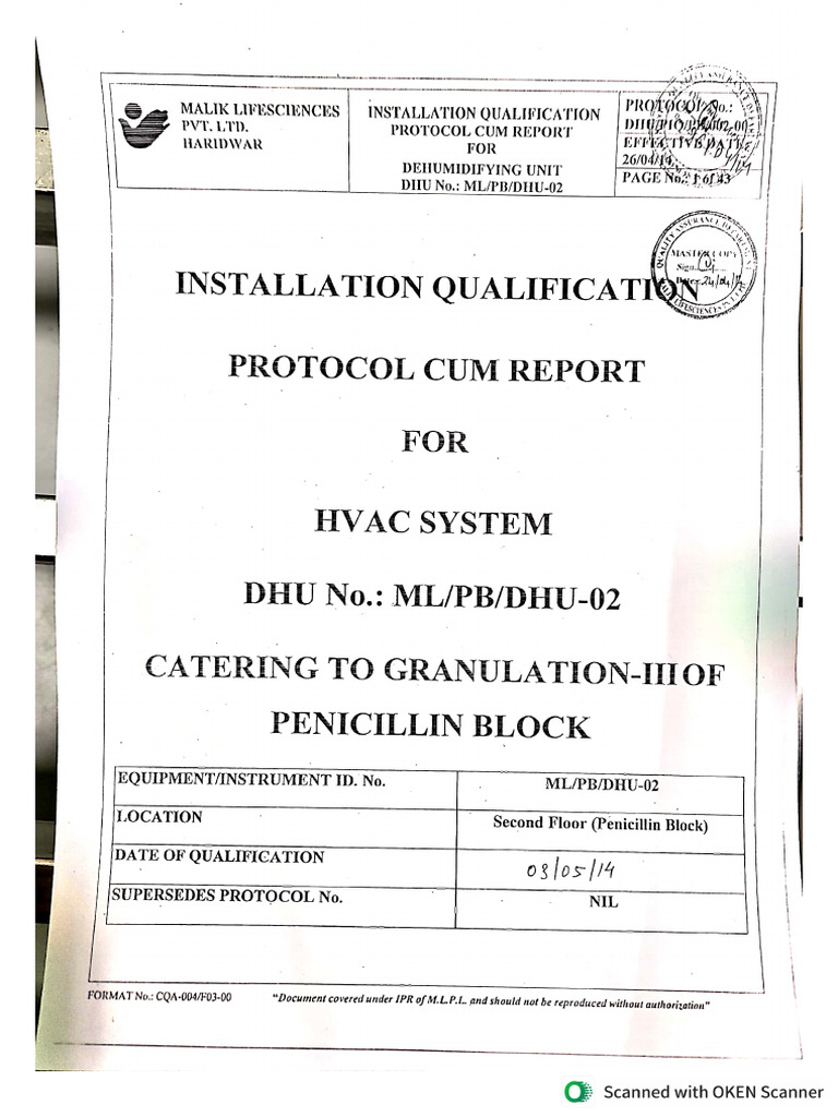 IQ Protocol of HVAC | PDF
