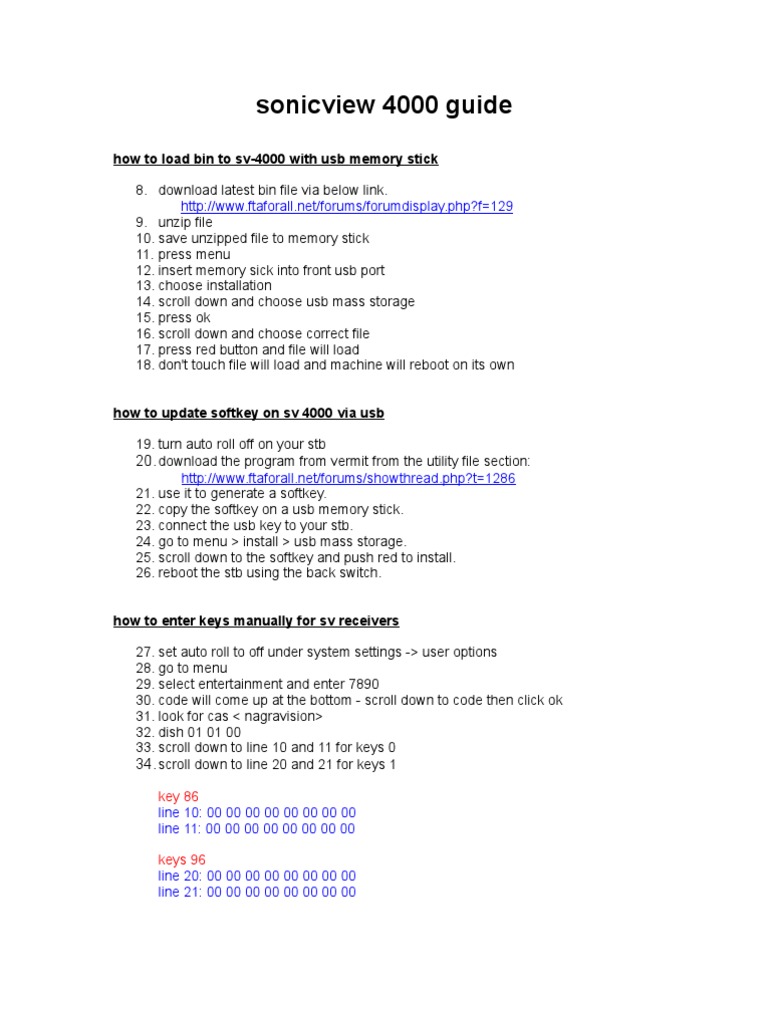 SonicView 4000 Master Guide | PDF | Usb Flash Drive | Booting