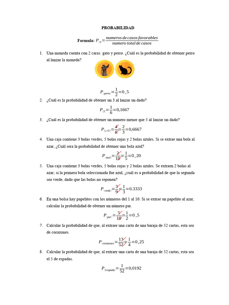 PROBABILIDADES | Descargar gratis PDF | Probabilidad | Teoría de probabilidad