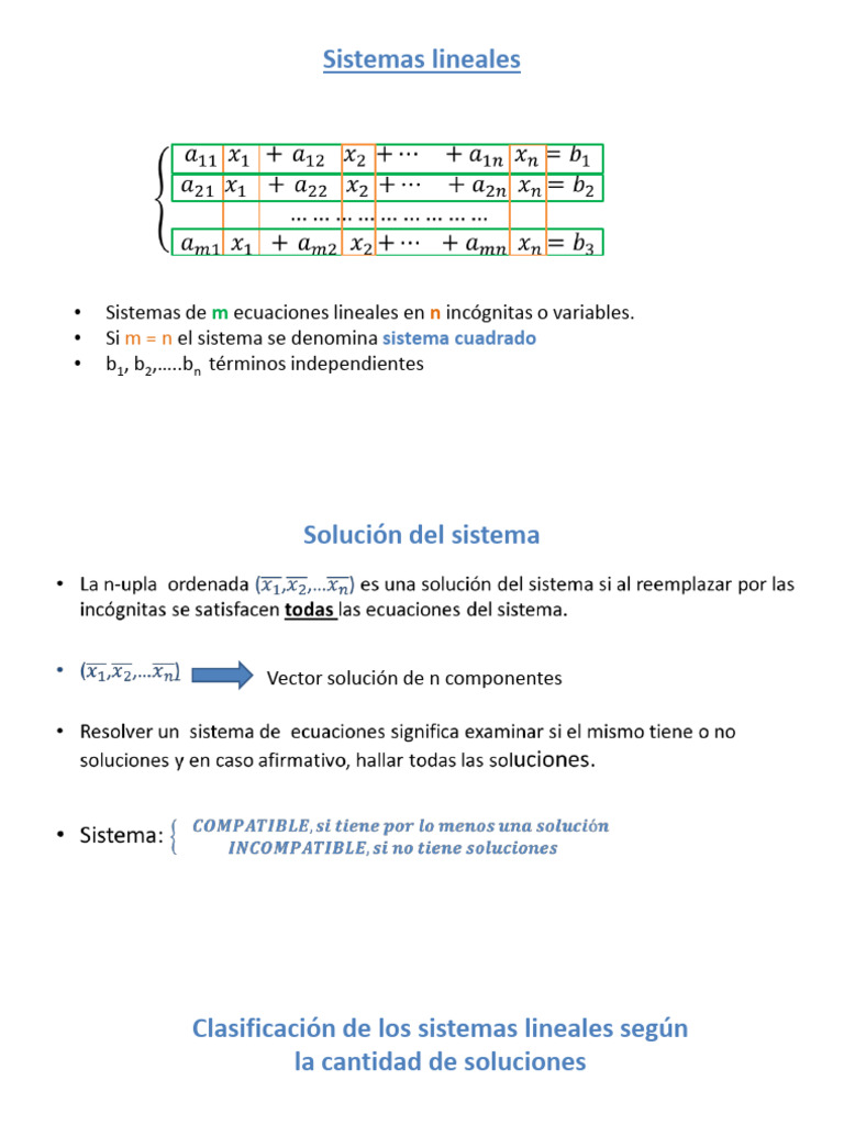 Sistemas Lineales | PDF | Sistema de ecuaciones lineales | Ecuaciones