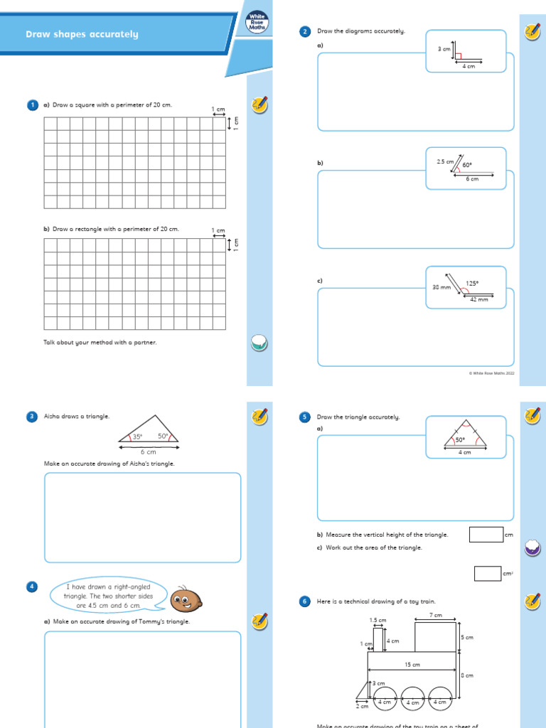 Geometry Drawing Exercises for Students | PDF | Triangle | Area