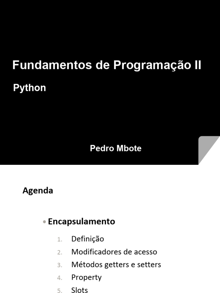Aula 2.2 - OOP - Encapsulamento | PDF | Programação orientada a objetos ...