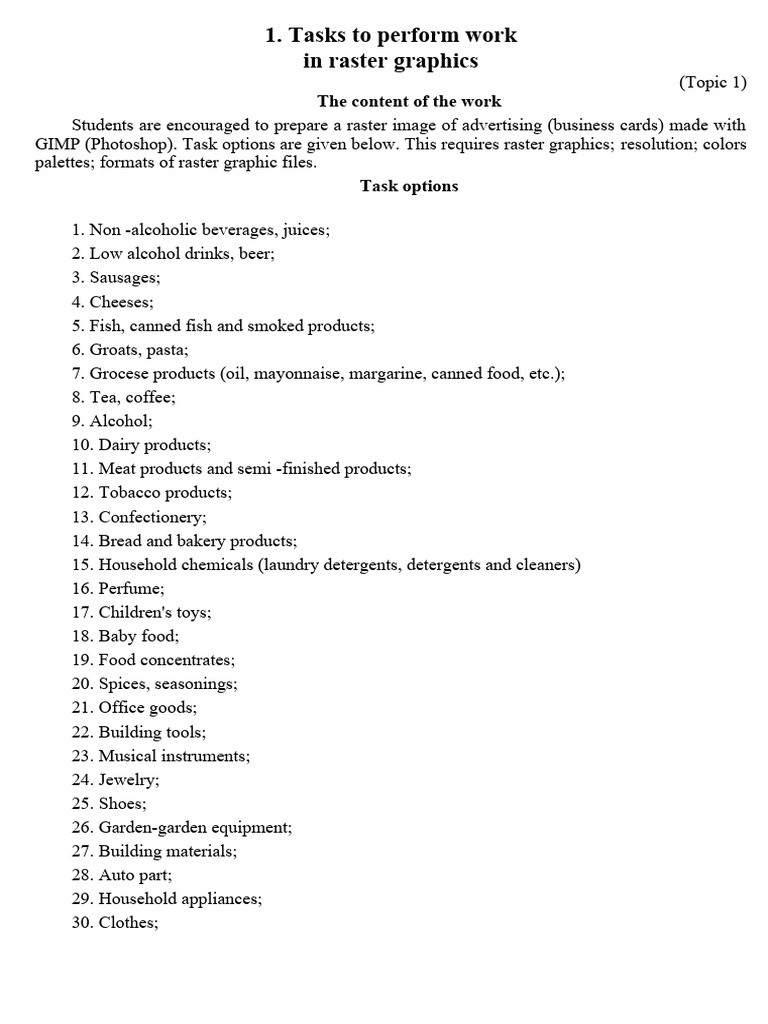 Tasks Raster Graphics | PDF