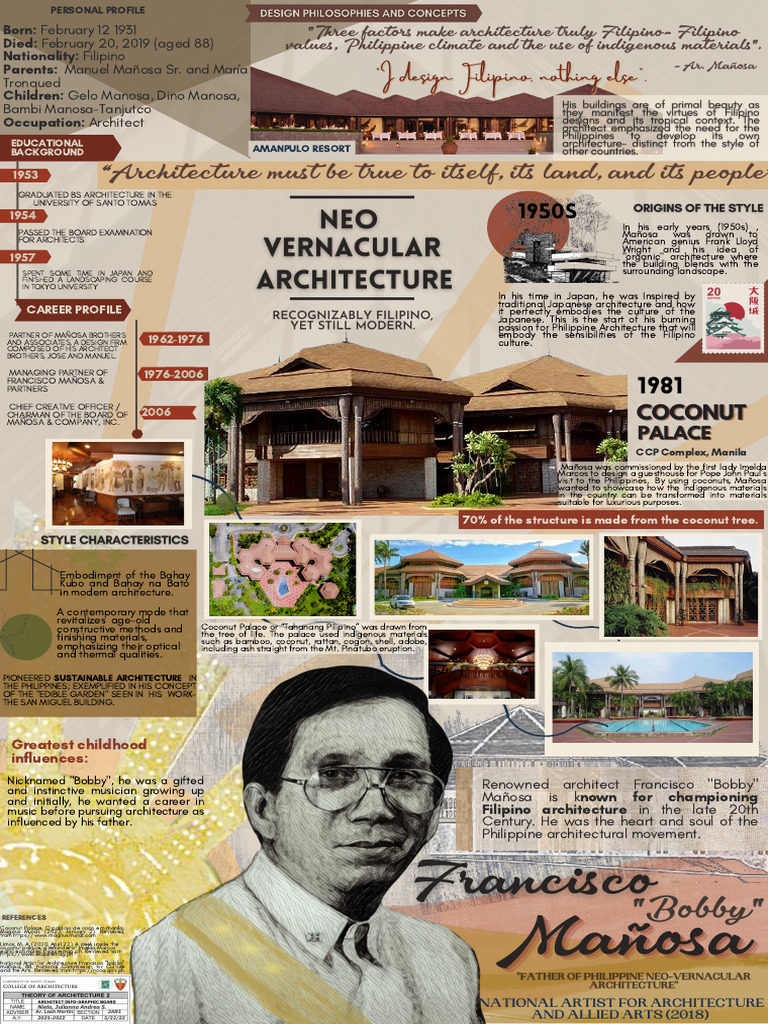 Francisco Mañosa: Pioneer of Filipino Architecture | PDF | Philippines