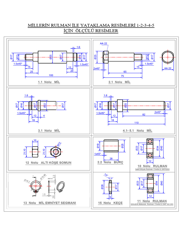 4-Rulman Montaj Çizimleri 1-2-3-4-5 Hepsi | PDF