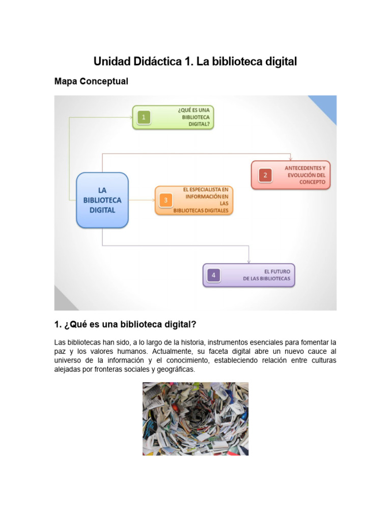 Unidad Didáctica 1 - La Biblioteca Digital | Descargar gratis PDF | Libreria digital | Bibliotecas