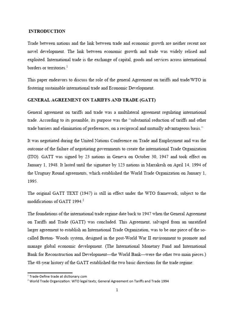 International Trade Assignment | PDF | World Trade Organization | General Agreement On Tariffs ...