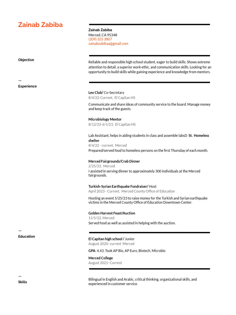 Resume-Zainab Zabiba | PDF