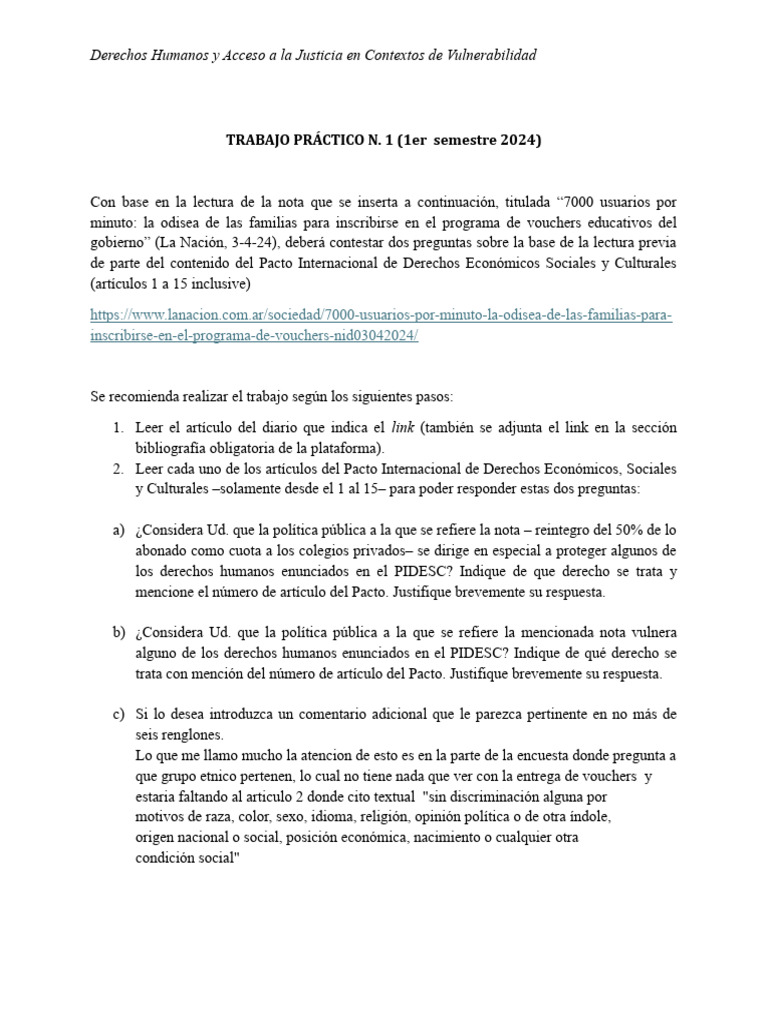 Guía para Realizar El Trabajo Práctico n.1 | PDF