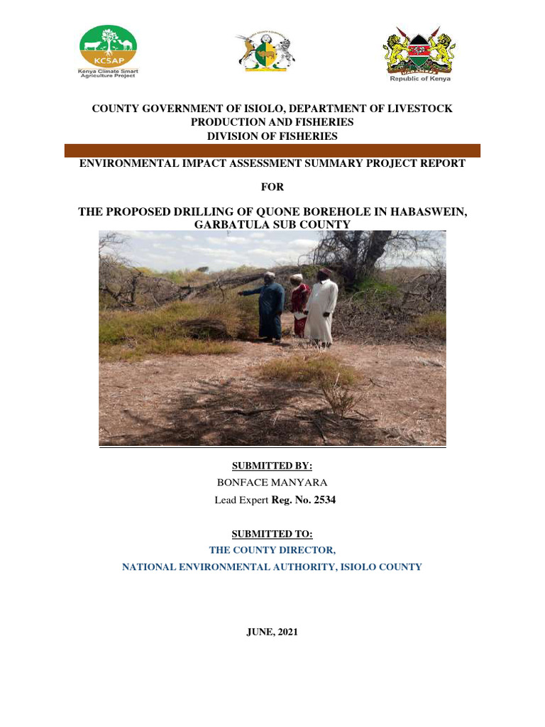 Quone Borehole Project SPR-23-6-2021 | PDF | Environmental Impact ...