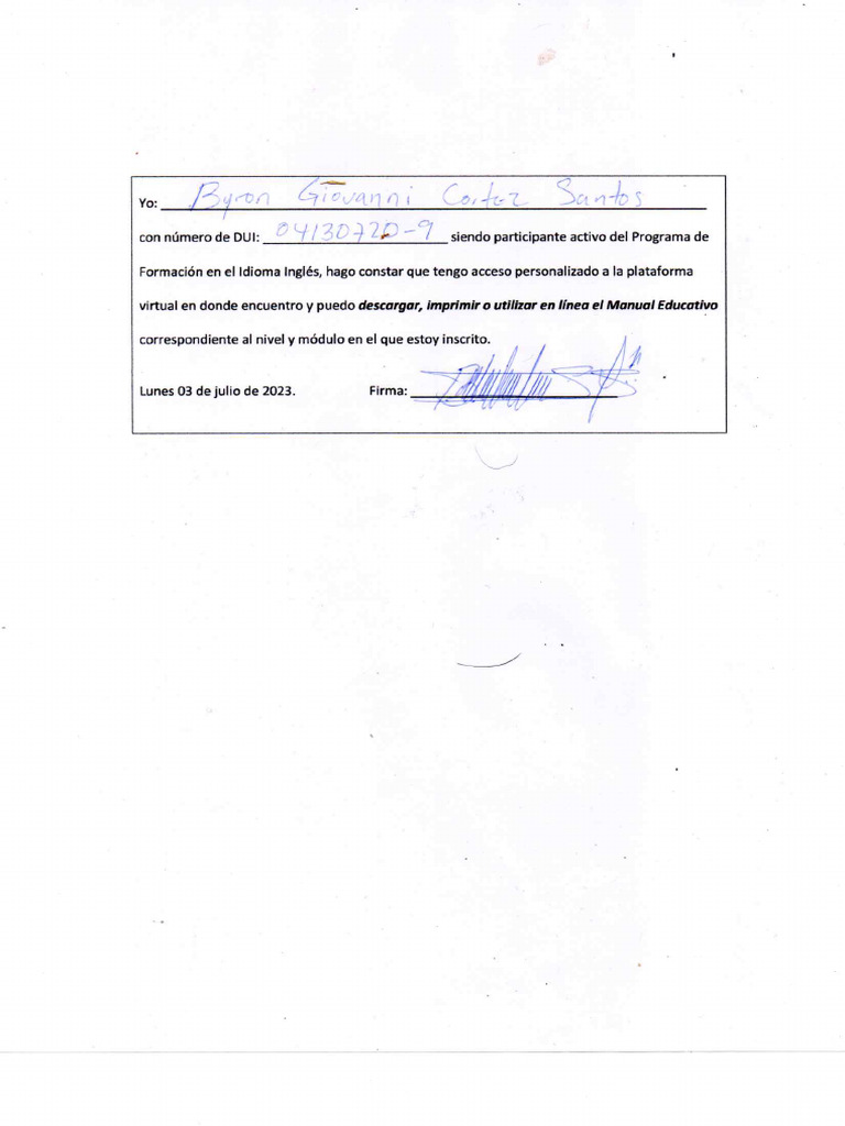 Byron Giovanni Cortez Santos | PDF