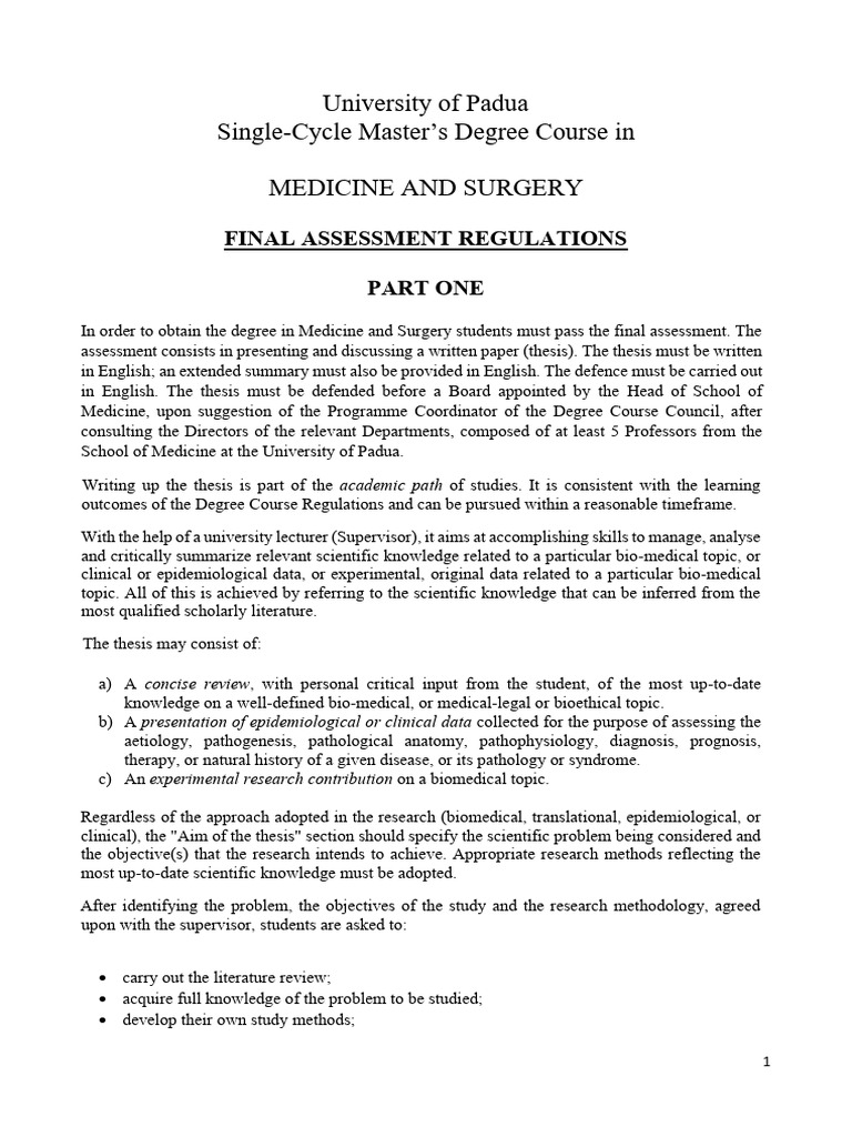 Allegato 4 | PDF | Thesis | Medical School