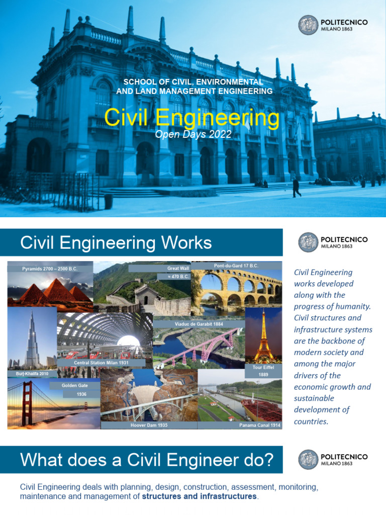 2022 SlideShow CIVIL ENGINEERING | Download Free PDF | Engineering | Civil Engineering