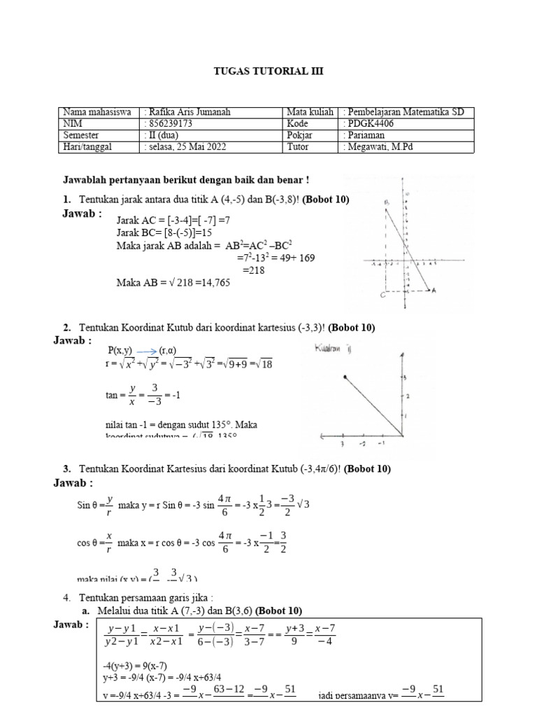 TT 3 Matematika Fika | PDF | Metode & Bahan Ajar