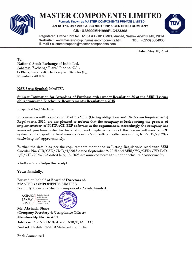 MASTER 10052024170822 MCL Reporting of Orders 10052024 Signed | PDF ...