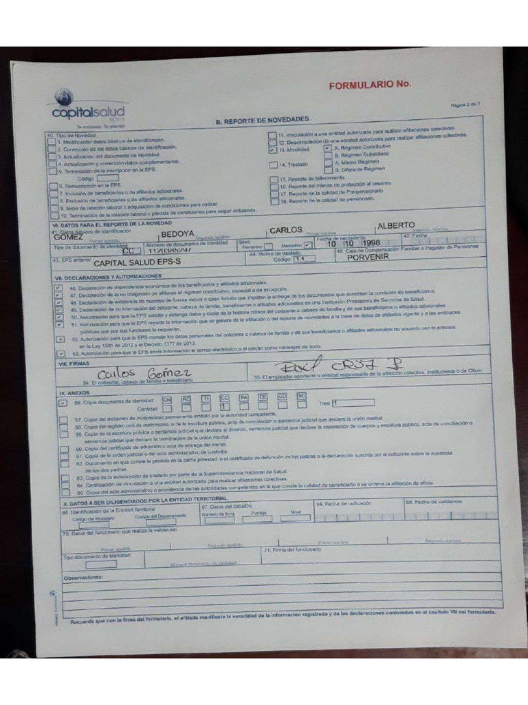 FORMATO AFILIACIÓN | PDF