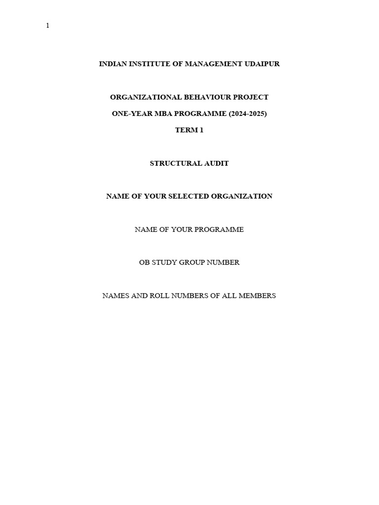 Template - Structural Audit+mine | PDF | Audit | Business Economics