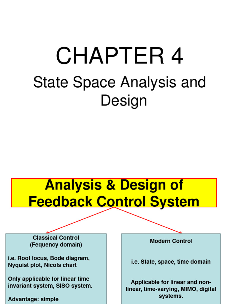 CHAPTER 4 State Space Analysis and Desig | PDF | Mathematical Physics | Mathematical Concepts