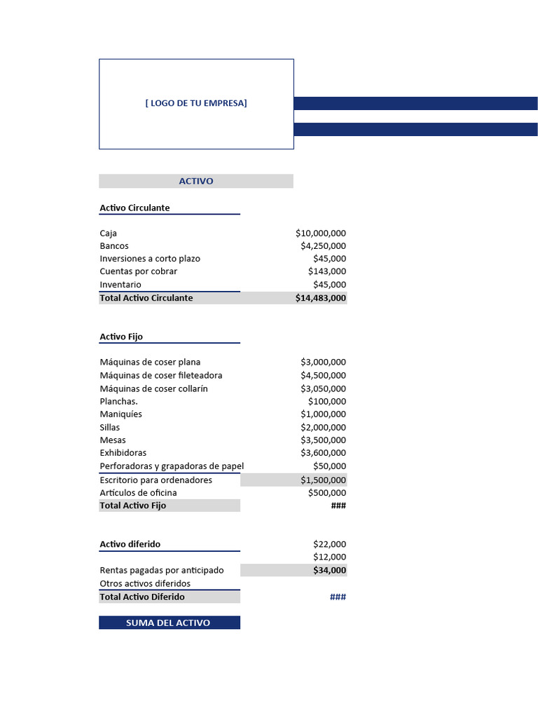 Formato de Balance General | Descargar gratis PDF | Contabilidad | Hoja ...
