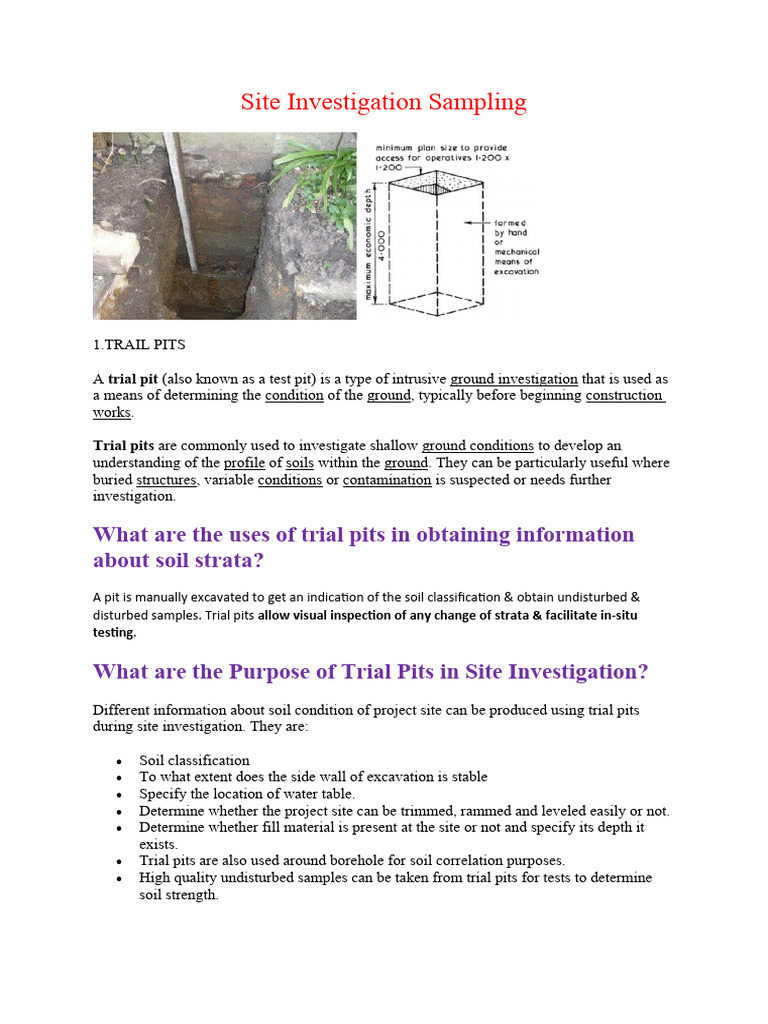 Site Investigation Sampling | Download Free PDF | Drilling Rig | Borehole