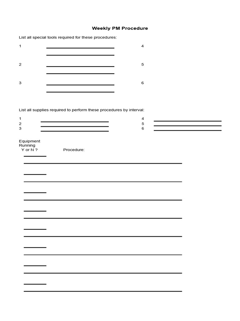 Weekly PM Procedure Guide | PDF