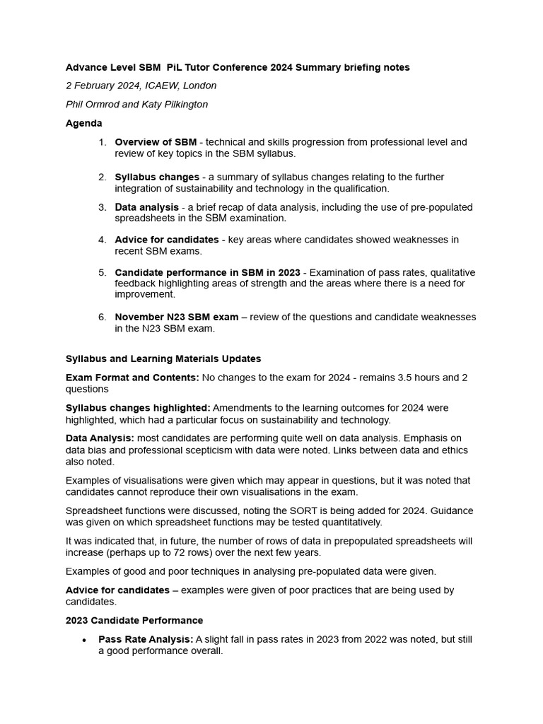 SBM Notes | PDF | Data Analysis | Spreadsheet