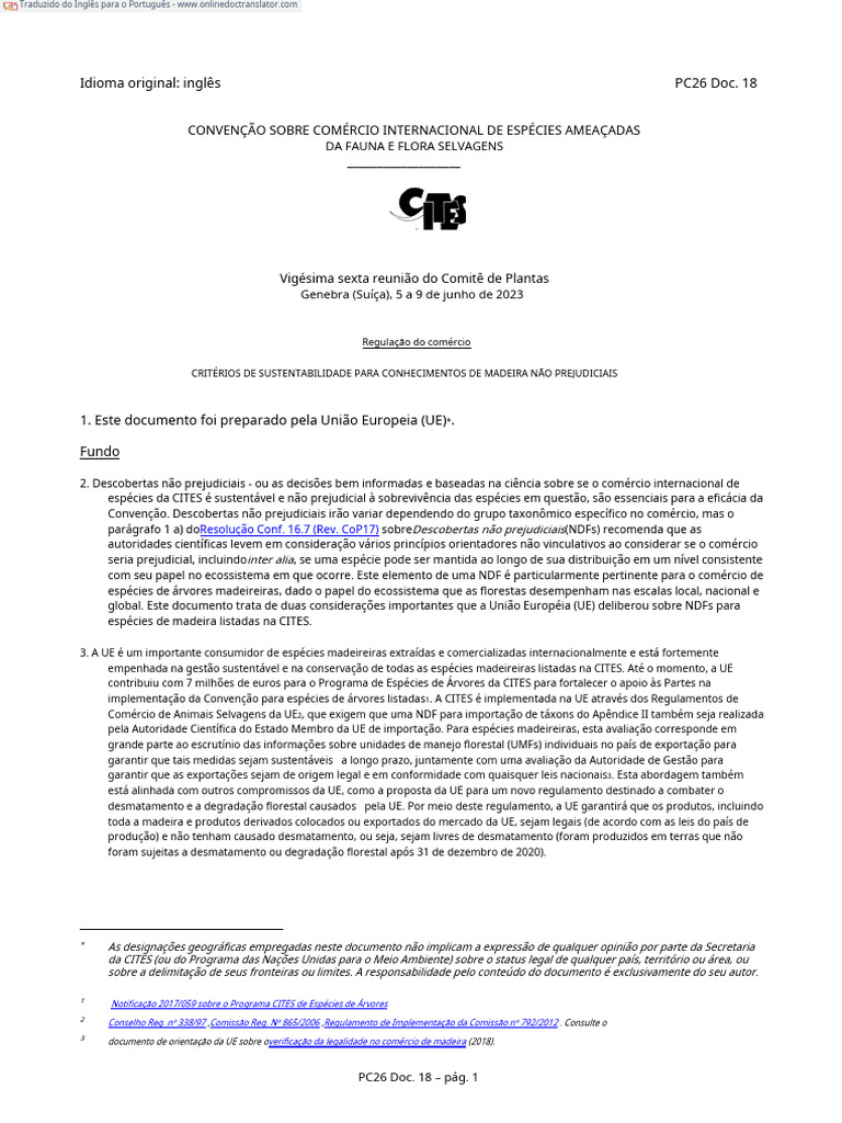 CITES - SUSTAINABILITY CRITERIA FOR TIMBER NON-DETRIMENT FINDINGS - En ...
