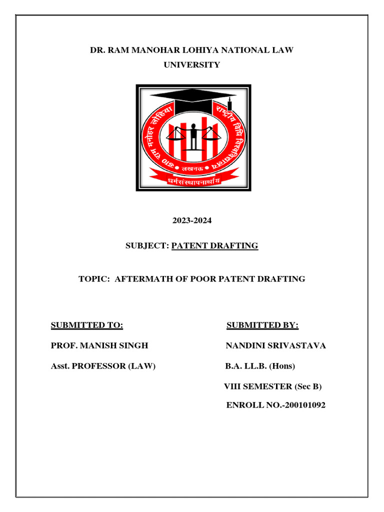 Patent Drafting - 190101048 | PDF | Patent | Prior Art
