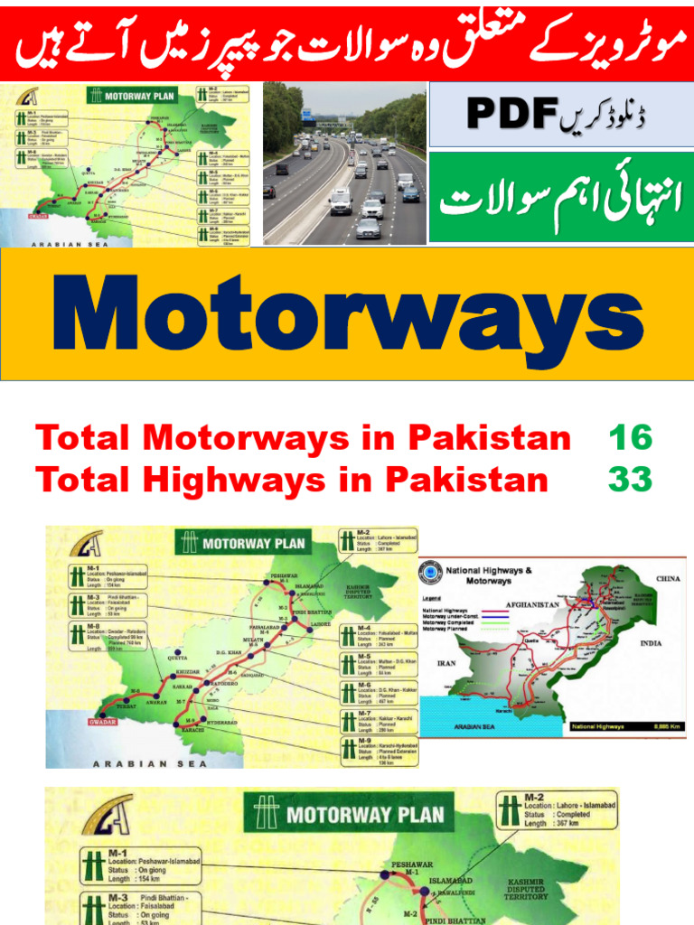 Motorways PDF | Download Free PDF | Pakistan