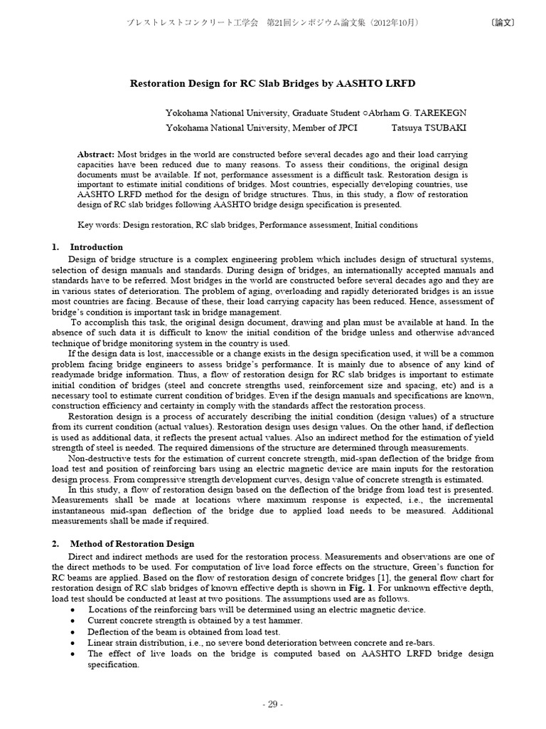 Restoration Design for RC Slab Bridges | PDF | Strength Of Materials ...