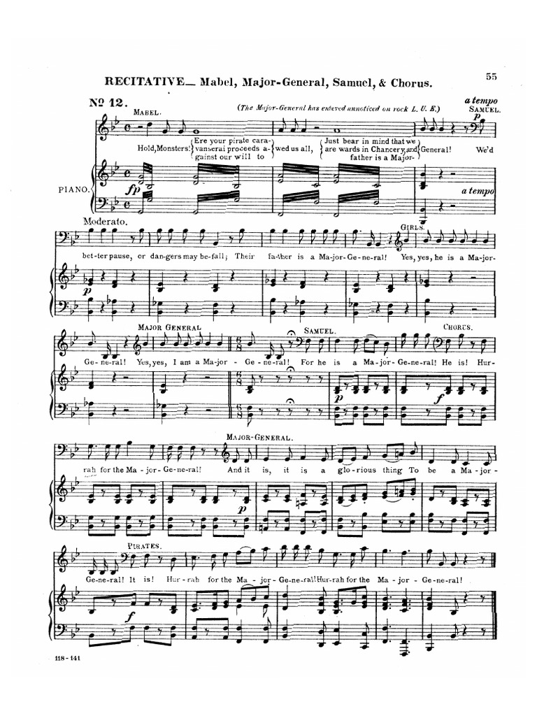 Hold Monsters Major-General - TPOP - VOCAL SCORE | PDF