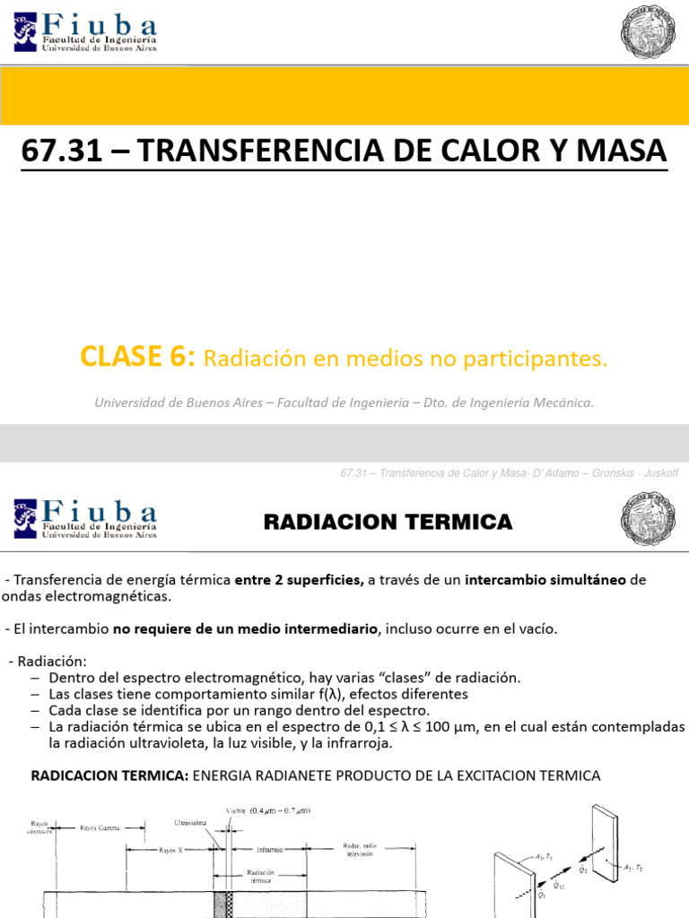 Clase 6 - RAD-MNP - RE05 | PDF | Calor | Radiación electromagnética