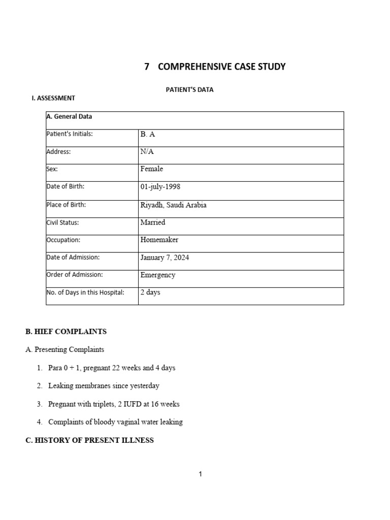 Comprehensive Case Study I Abortion | PDF | Miscarriage | Pregnancy