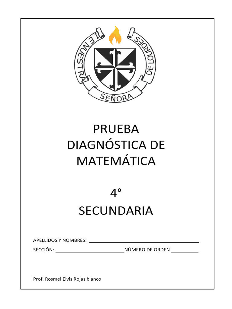Prueba Diagnostica Mat. 4° Sec. | PDF