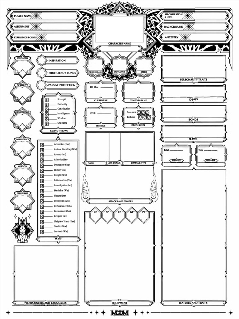 Talent Character Sheet | PDF