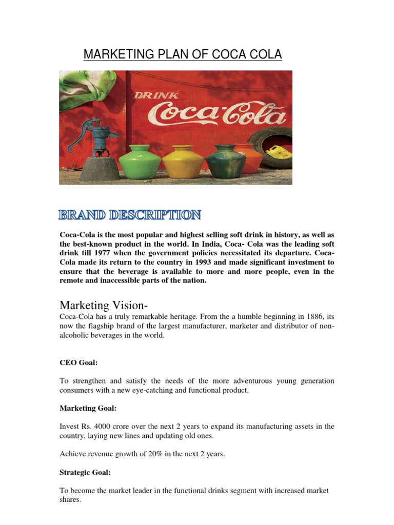 Marketing Plan of Coca Cola | PDF | Coca Cola | The Coca Cola Company