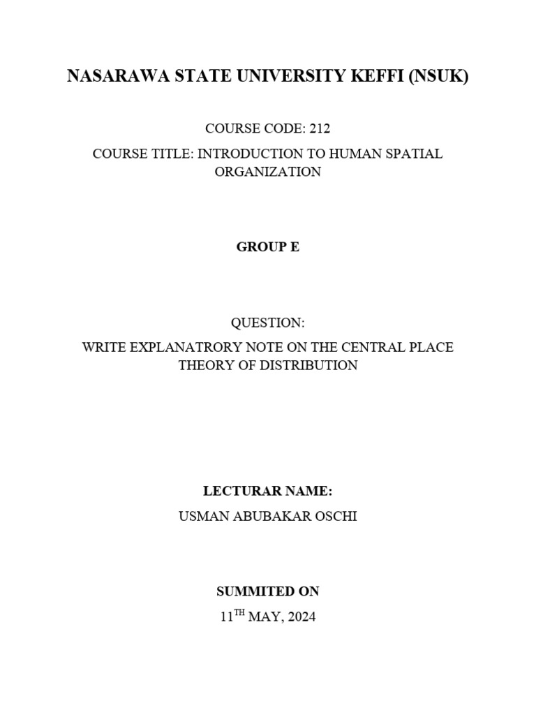 Nasarawa State University Keffi GGGG | PDF