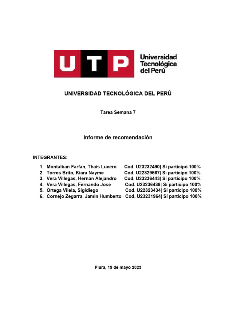 Informe de Recomendacion - CRT - Utp | PDF | Procesos de negocio | Economias