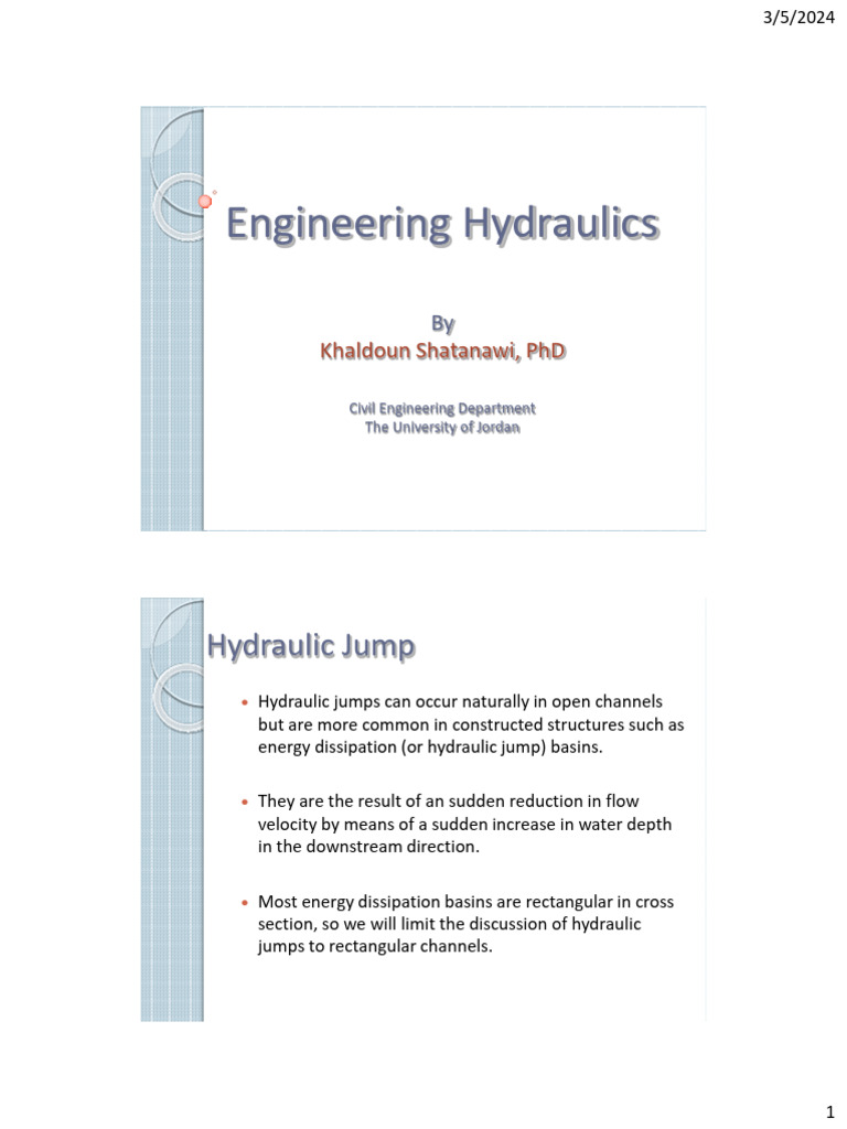 Understanding Hydraulic Jumps in Channels | PDF | Continuum Mechanics ...
